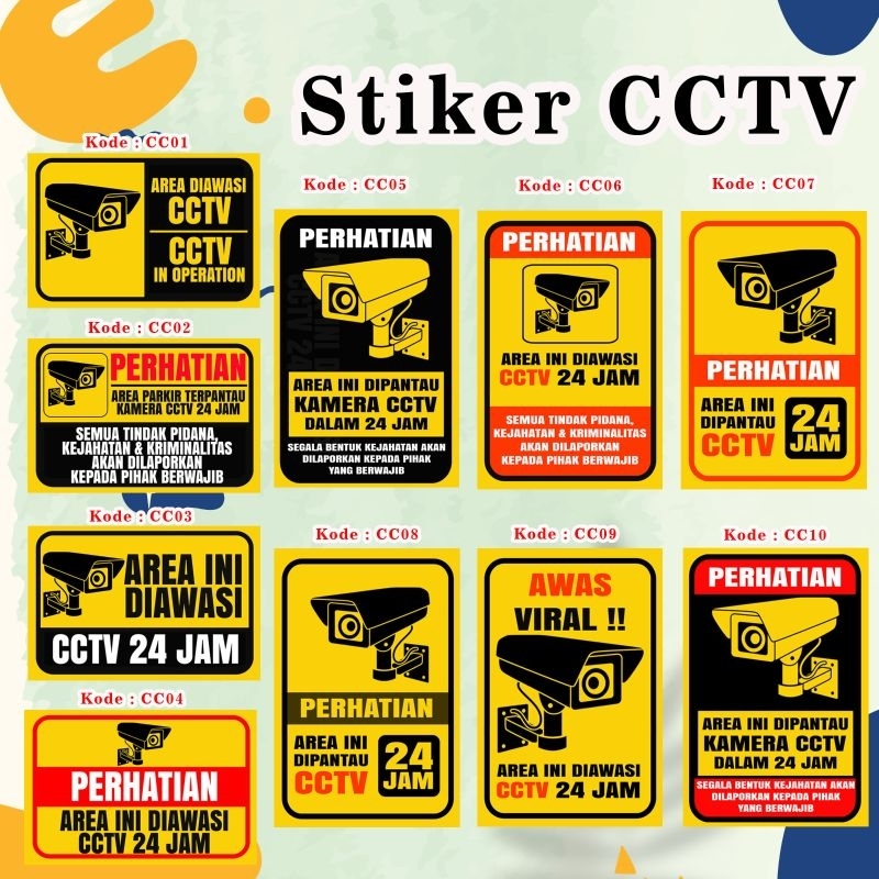 Jual Cetak Stiker Perigatan Cctv, Awas Cctv, Perhatian Cctv | Shopee ...