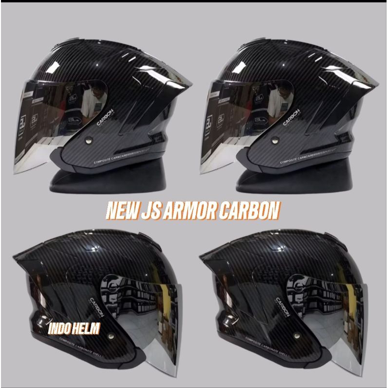 Jual Helm Half Face CARBON / Kekinian New JS CARBON Realpick Original ...