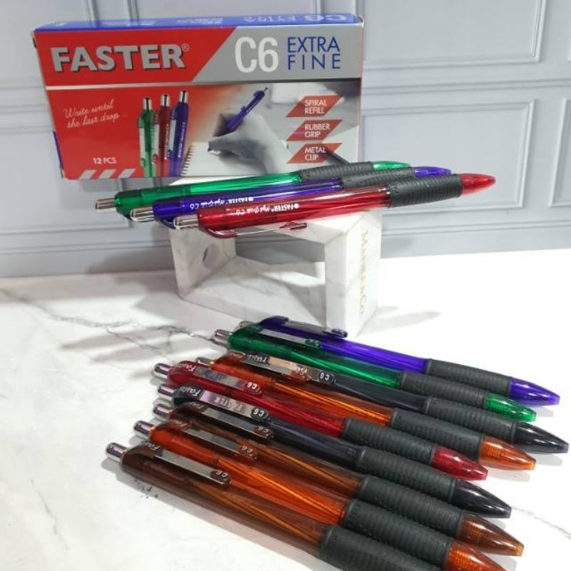 Jual Pulpen Faster C6 0.7mm Harga 1 Lusin (12pcs) | Shopee Indonesia