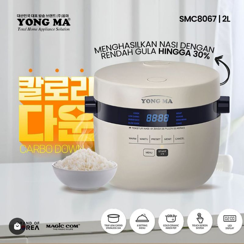 Jual Yong Ma SMC 8067 Low Carbo Rice Cooker Rendah Gula SMC8067 ...