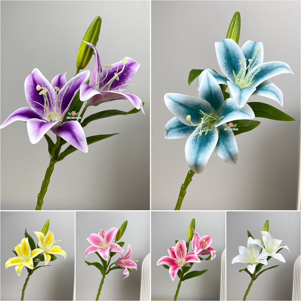 Jual Bunga L2 Lily Latex Cabang 2 Artificial Bunga lili Palsu Tiger ...