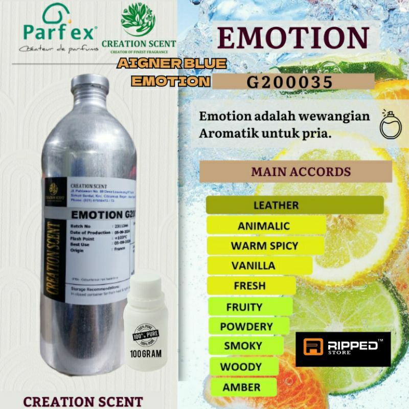 Jual (100ML) BIBIT PARFUM MURNI AIGNER BLUE EMOTION BY CREATION SCENT ...