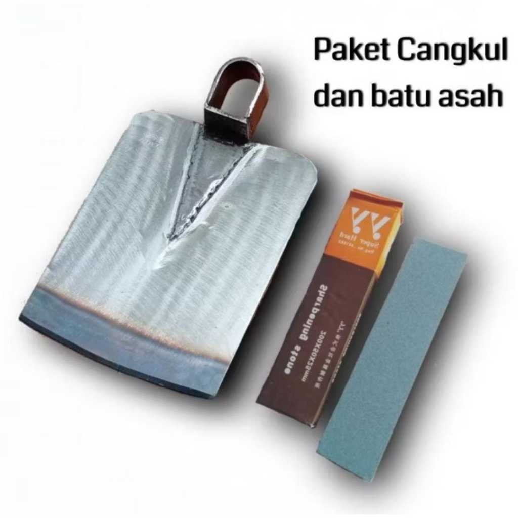 Jual PAKET PERTUKANGAN 2 PCS CANGKUL TANAH ANTI LENGKET DAN BATU ASAH ...