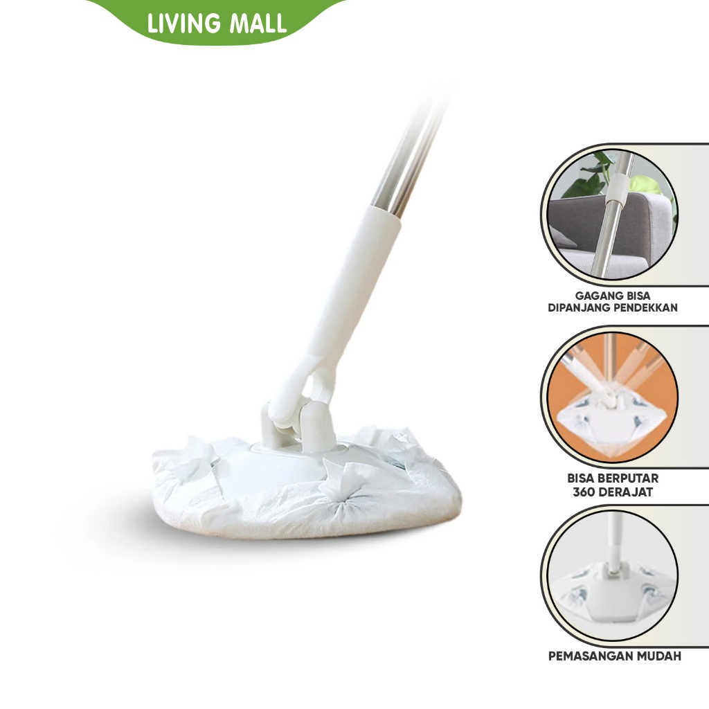 Jual LIVING MALL Tissue Mop / Kering Basah Disposable Cleaning Mop ...