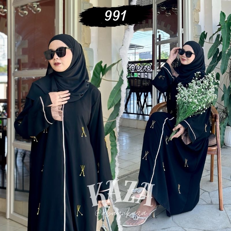 Jual Abaya Hitam Turkey Gamis Syari Muslimah Bahan Jetblack Hitam Kombinasi Plisket Dress Arab ...