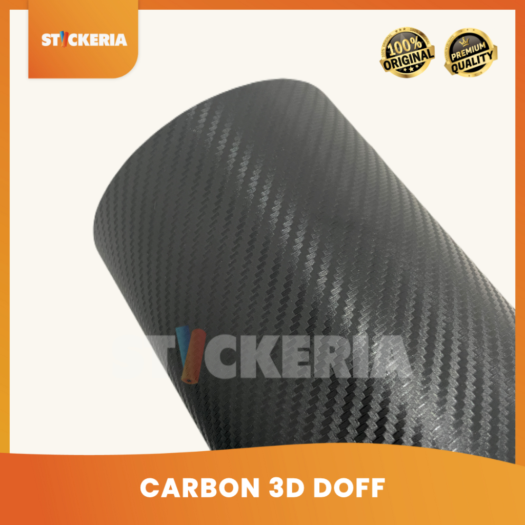 Jual Sticker Carbon 3D Hitam Doff Lebar 50cm / Skotlet Karbon Motor ...