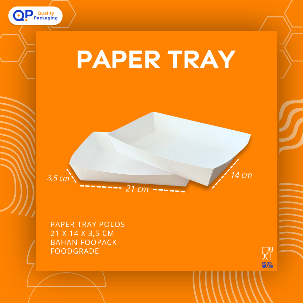 Jual Food Tray / Paper Tray / Wadah Pengganti Piring Dine In / Putih ...