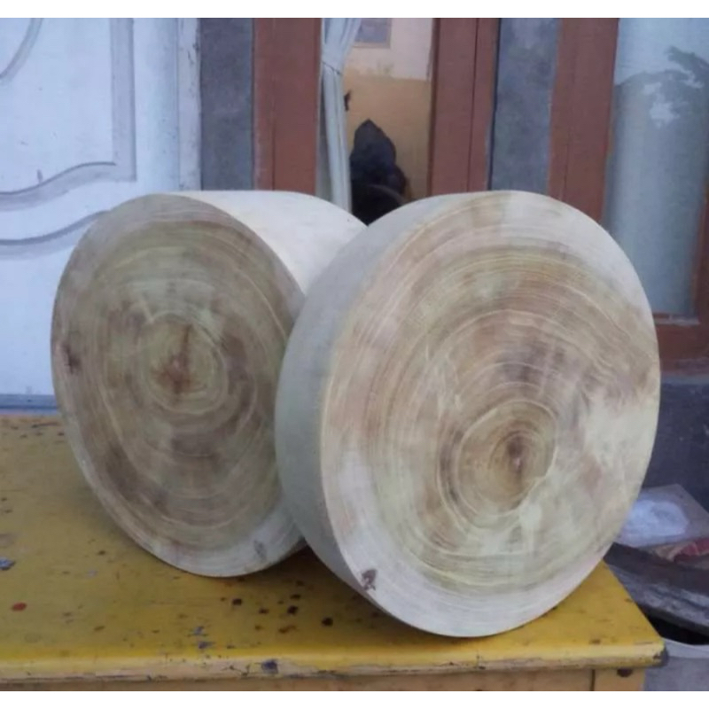 Jual termurah talenan kayu bulat kayu mangga diameter 30 cm tebal 6 cm ...