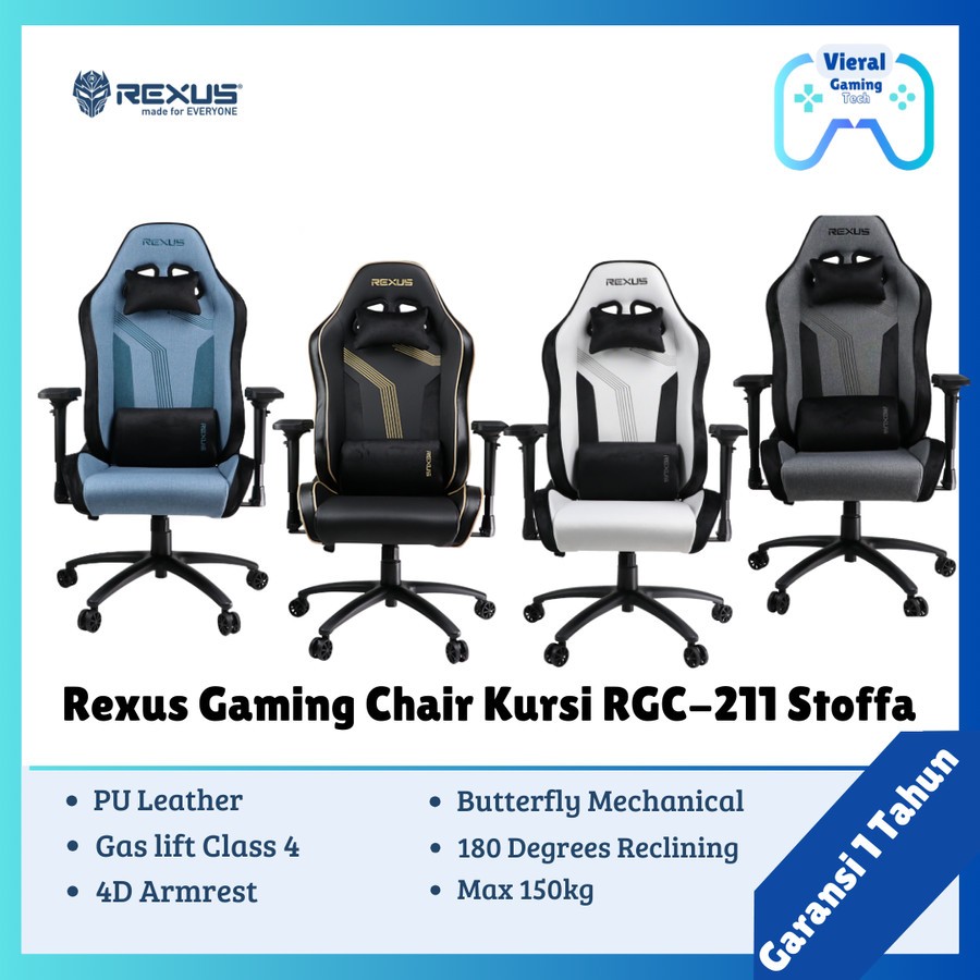 Jual Rexus Gaming Chair Kursi RGC-211 Stoffa | Shopee Indonesia