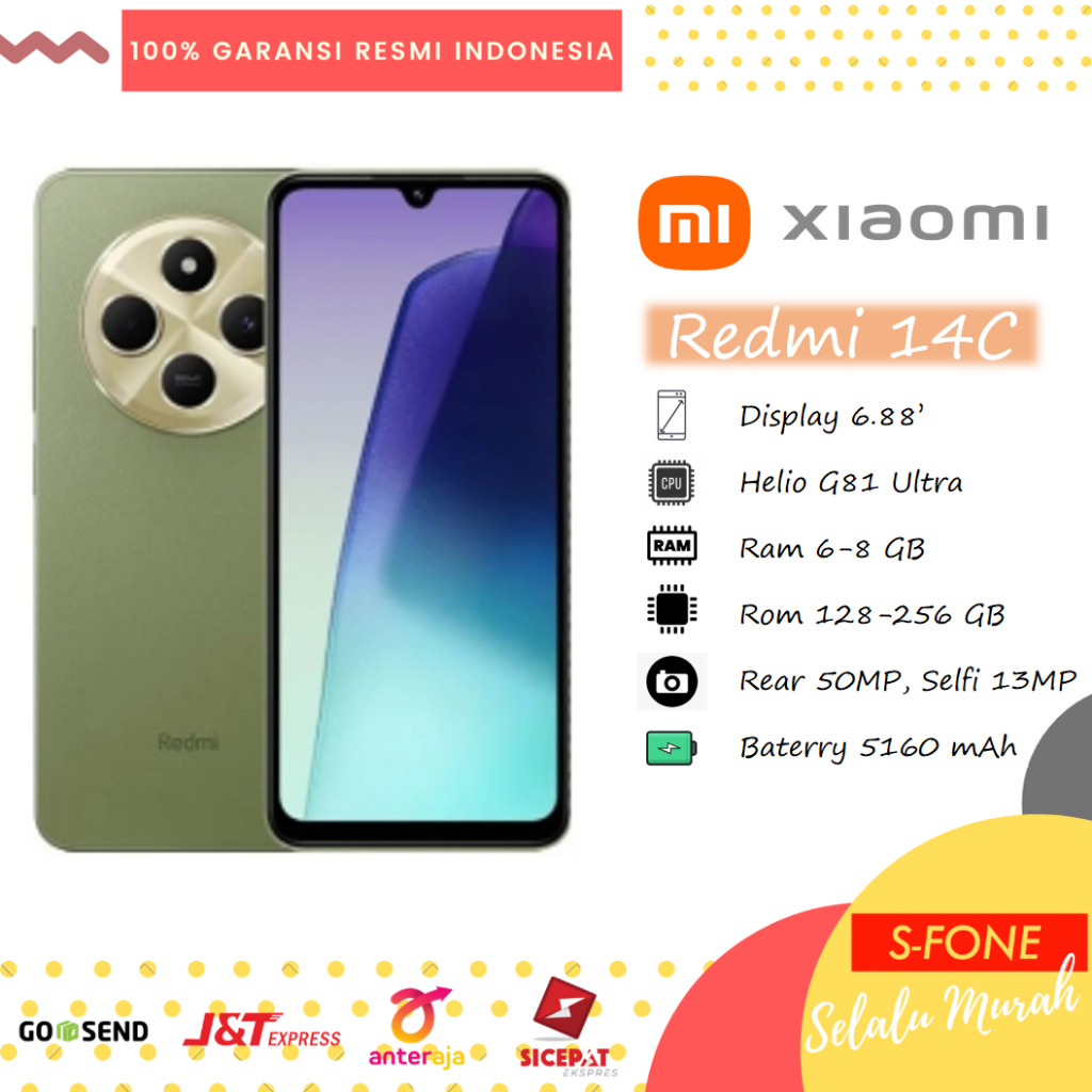 Jual Xiaomi Redmi 14C Ram 6/128 - 8/256 GB NEW GARANSI RESMI | Shopee ...