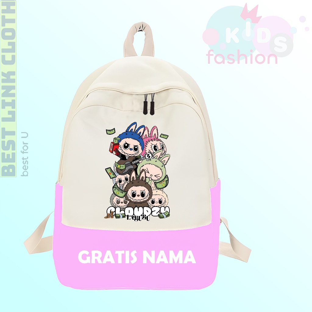 Jual Tas Anak Sekolah TK SD Animasi Boneka Labubu Free Nama | Shopee ...