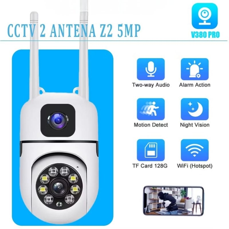 Jual IP Camera Dual Screen Preview PTZ Wifi V380 Pro Ip Cam 5MP Smart ...