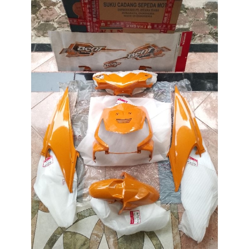 Jual Body Halus Fullset Set Striping Beat Orange CBO Original AHM New ...