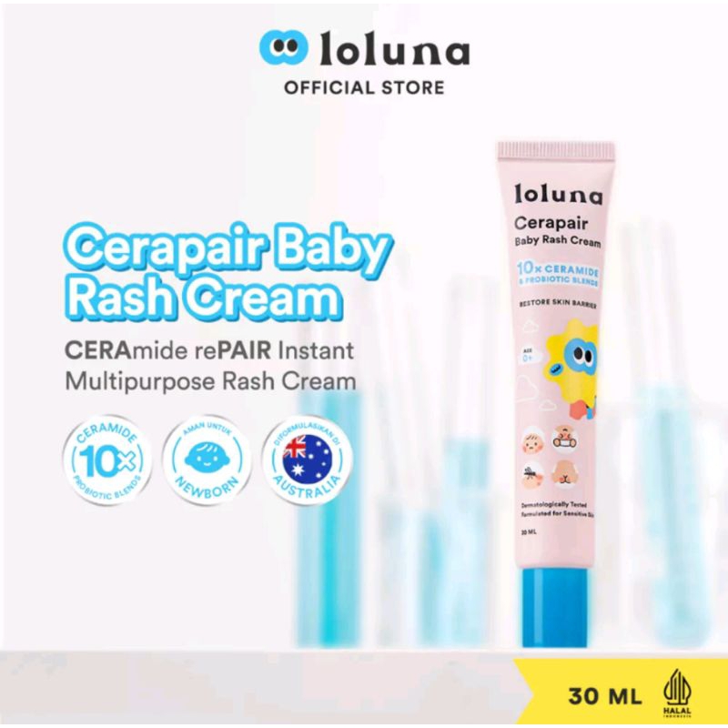 Jual Loluna Cerapair Baby Rash Cream 30ml - Krim anti Ruam - iritasi ...