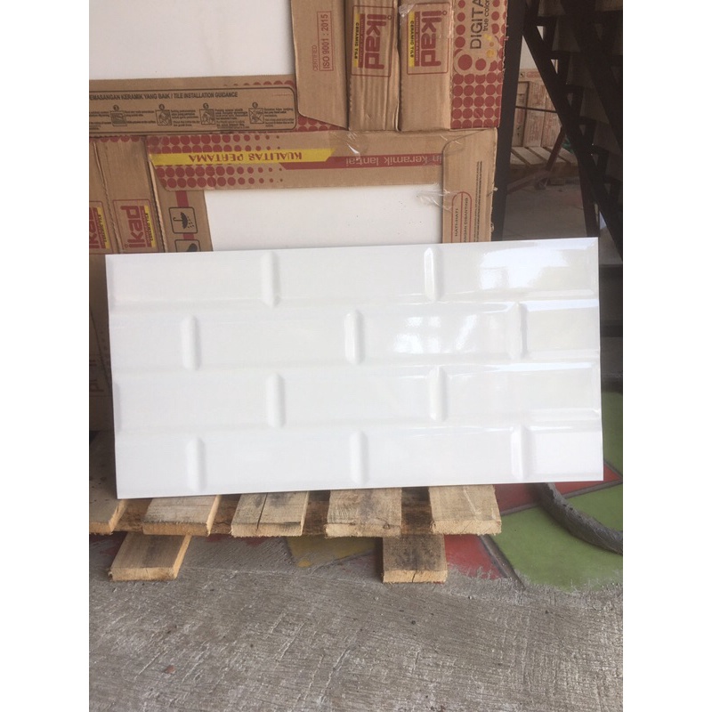 Jual keramik 3x6 dinding dapur wc toilet subway putih white bavel bata ...