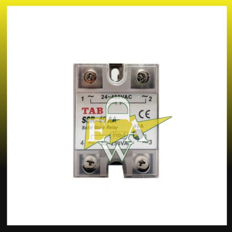 Jual Solid state relay 1 phase SSR-40AA 1 Phase AC-AC 40 Ampere TAB ...