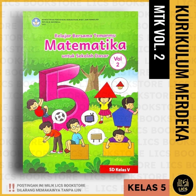 Jual Buku Kelas 5 SD Matematika Volume 2 Kurikulum Merdeka KURMER | Shopee Indonesia