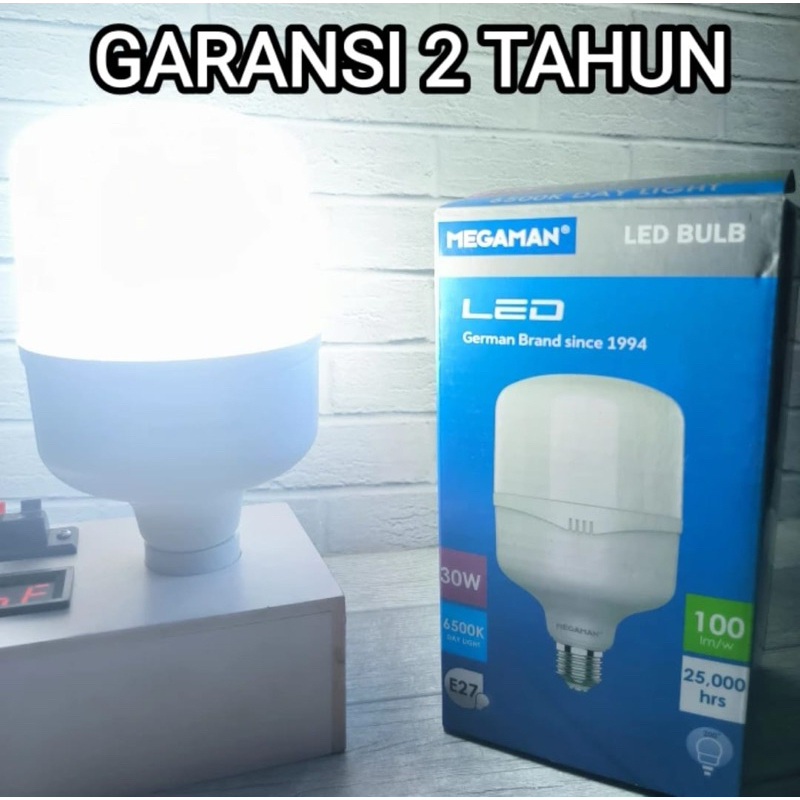 Jual MEGAMAN Lampu Led T Bulb 30W 30 Watt Cahaya Putih Garansi 1 Tahun ...