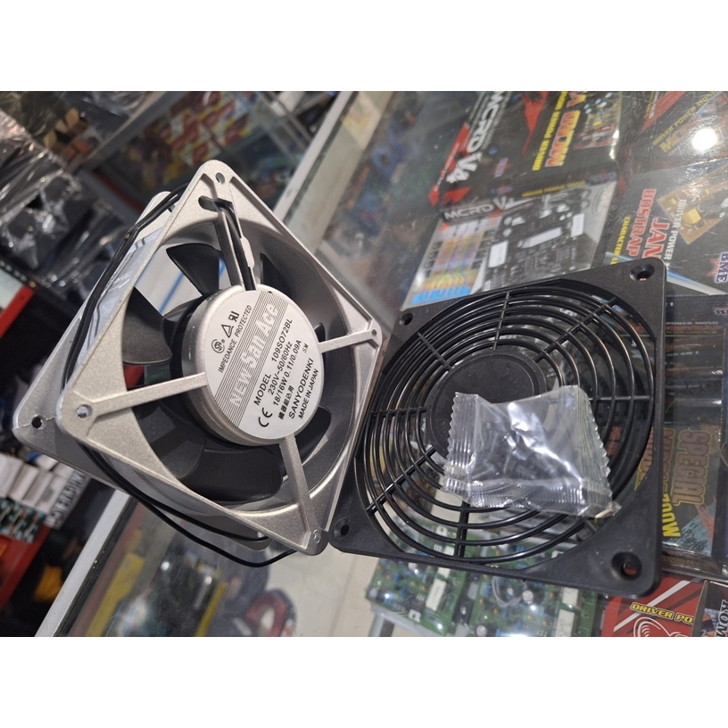 Jual KIPAS COOLING FAN BESI BESAR 12 X 12CM AC 220V POWER AMPLIFIER SAN ...