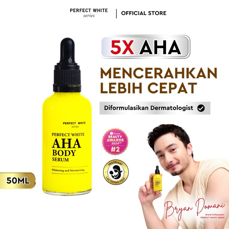 Jual Perfect White AHA Body Serum Whitening and Moisturizing 50ml/ Aha Whitening Booster ...