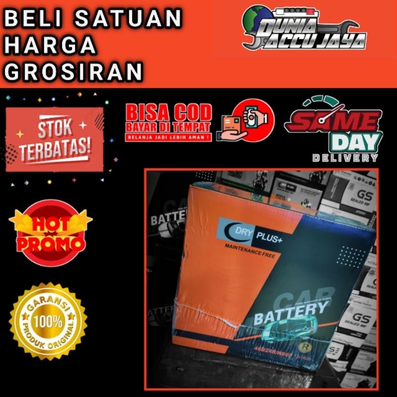 Jual aki kering mobil ORIGINAL bergaransi DRYPLUS+ MF NS60 ( 46B24R ) 12v 45ah NX110-S6 untuk ...