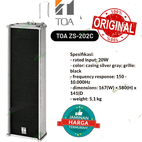 Jual ORIGINAL Speaker Colum Kolom Dinding TOA ZS 202C Asli Bekas Murah | Shopee Indonesia