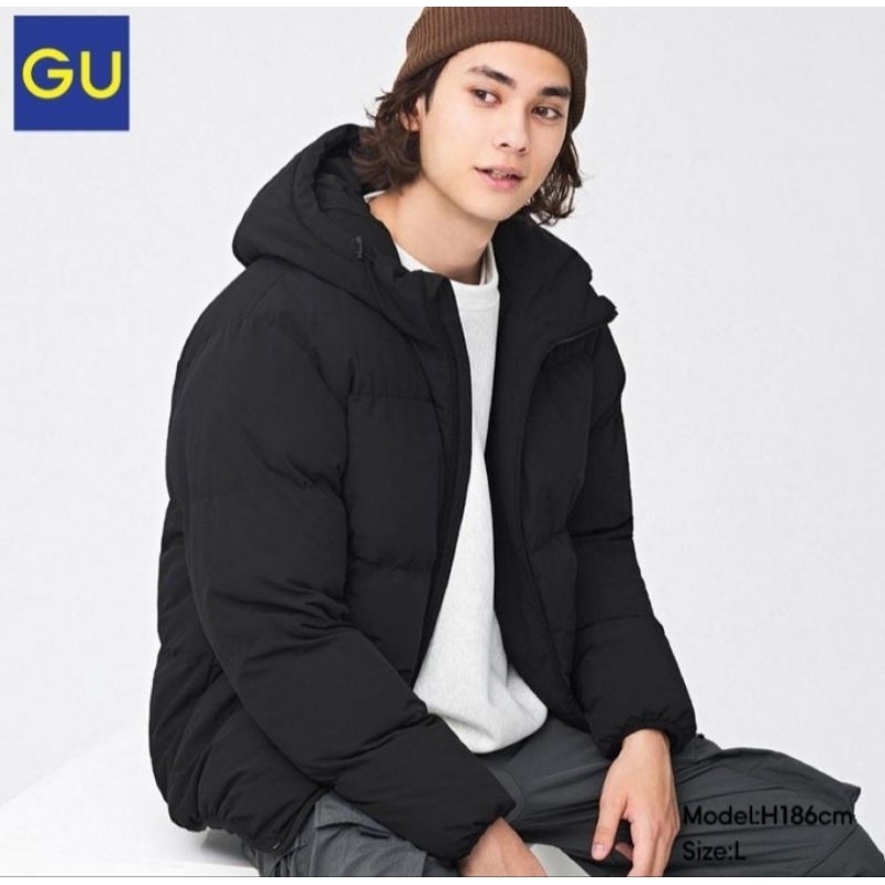 Jual GU uniqlo black puffer Down jacket | Shopee Indonesia