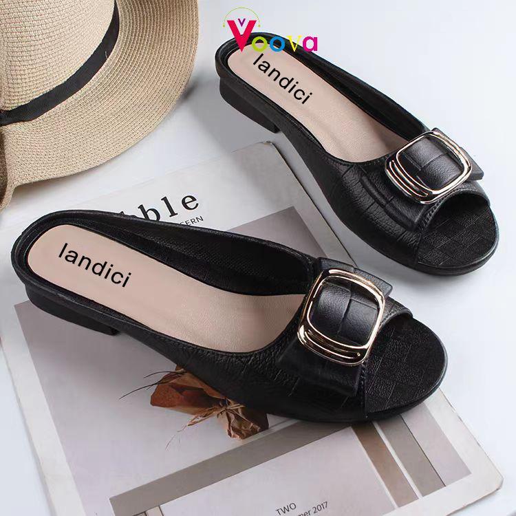 Jual VOOVA Sandal Wanita Fashion Women Single Shoes Sendal Flat Slop ...