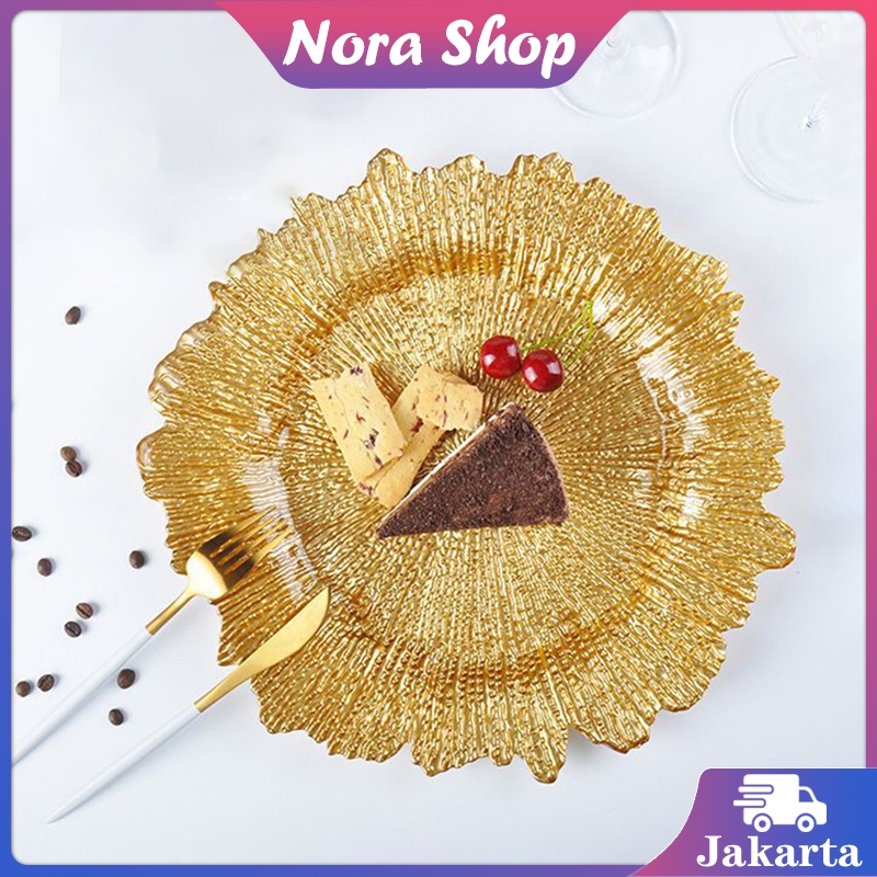 Jual Piring Cantik Piring Emas Piring Saji Gold Plate Aesthetic Piring ...