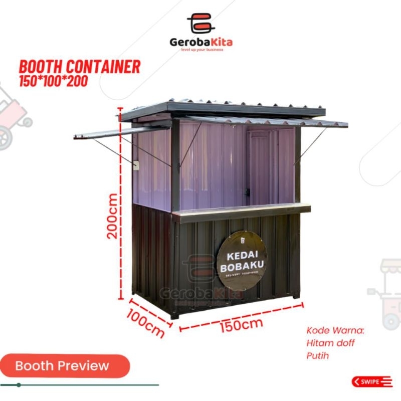 Jual booth kontainer ukuran 150x100x200 tanpa lantai | Shopee Indonesia