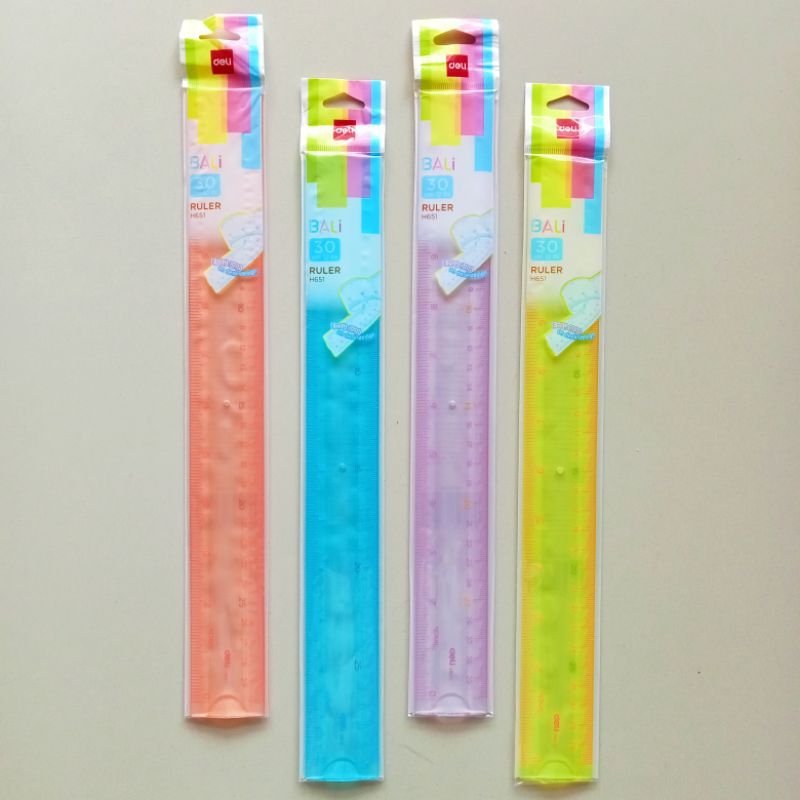 Jual Penggaris Lentur Fleksibel Ruler DELI H651 30cm Warna Pastel ( Pcs ...