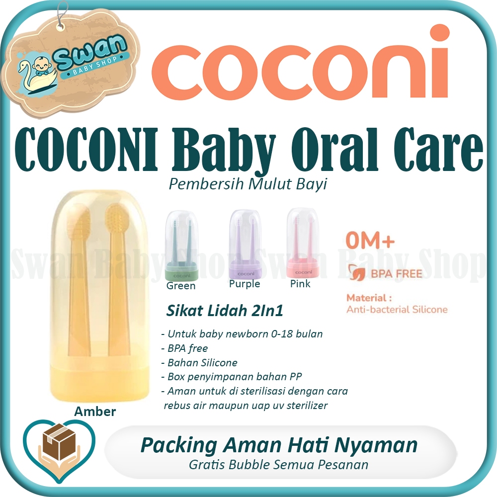 Jual COCONI Baby Oral Care Pembersih Mulut Bayi Sikat Lidah isi 2 pcs ...