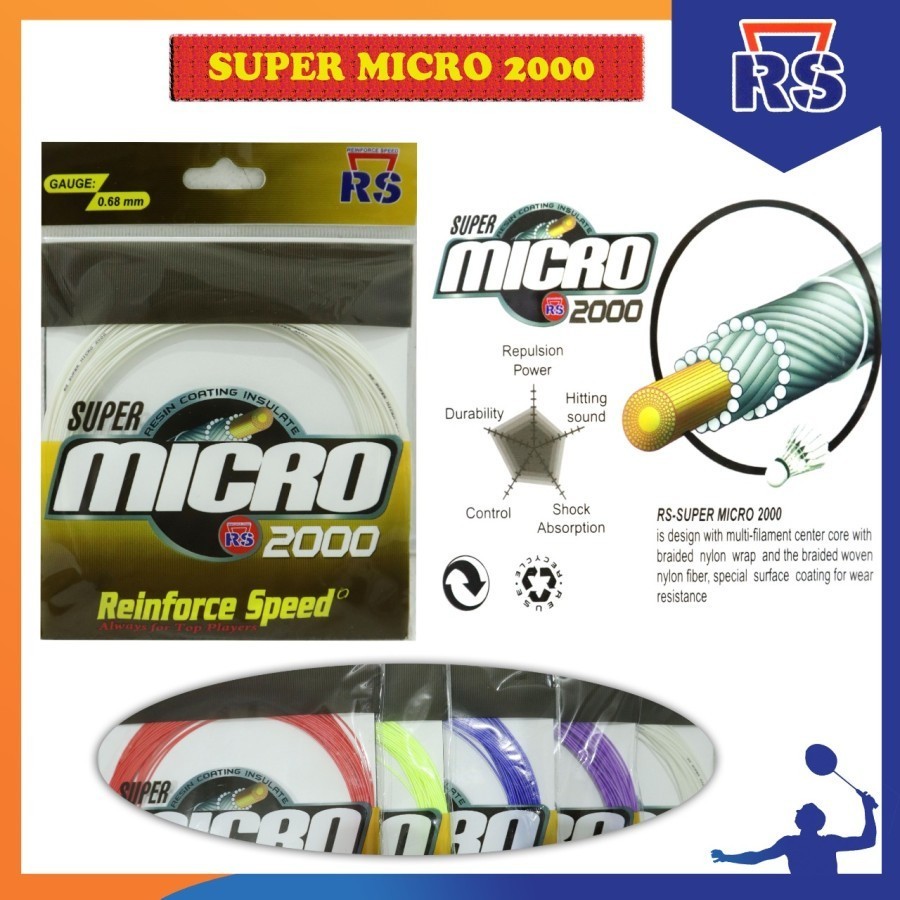 Jual SENAR BADMINTON RS SUPER MICRO 2000 ORIGINAL | Shopee Indonesia
