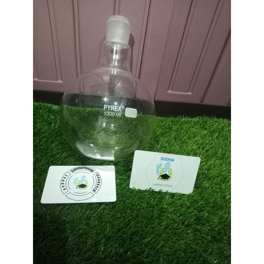 Jual Labu destilasi 1000 ml Pyrex, labu alas datar 1 L, boiling flask ...