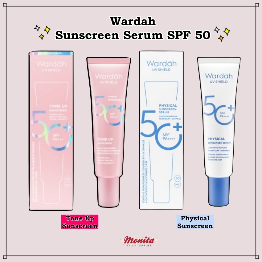 Jual WARDAH UV Shield Tone Up / Physical Suncreen Serum SPF 50 [30ml] | Shopee Indonesia