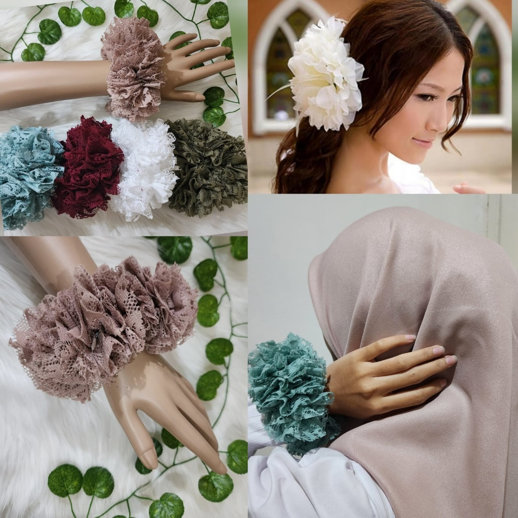 Jual Cepol Hijab Brukat Anti Pusing Ikat Rambut Tille Premium Cepolan ...
