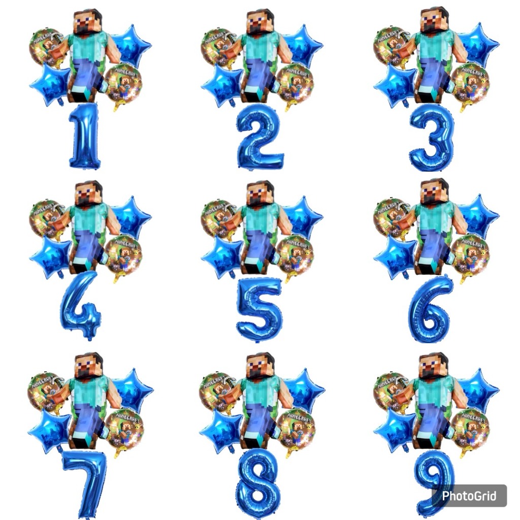Jual Paket Balon Minecraft Angka Jumbo | Shopee Indonesia