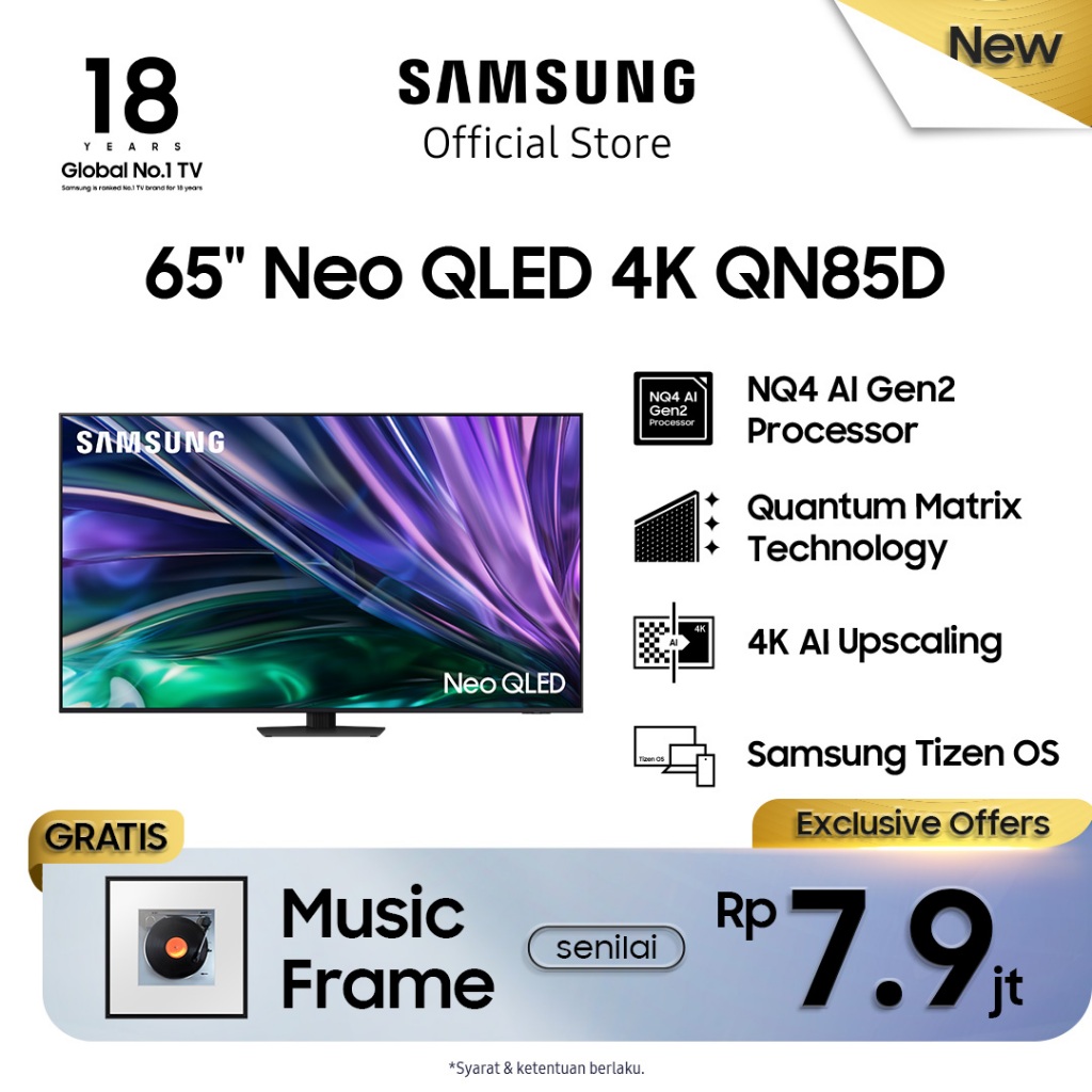Jual Samsung 65" Neo QLED 4K QN85D Smart TV dengan Quantum Matrix ...