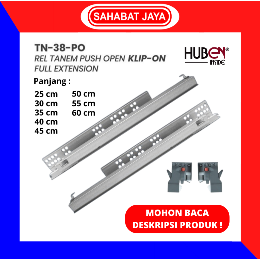 Jual HUBEN Rel Laci Tanem Tanam Tandem TN 38 Push Open Klip On Full ...