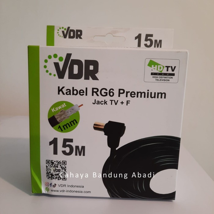 Jual Kabel Antena VDR Vedora + Jack TV F 5C RG6 Hitam 15 Meter 15M | Shopee Indonesia