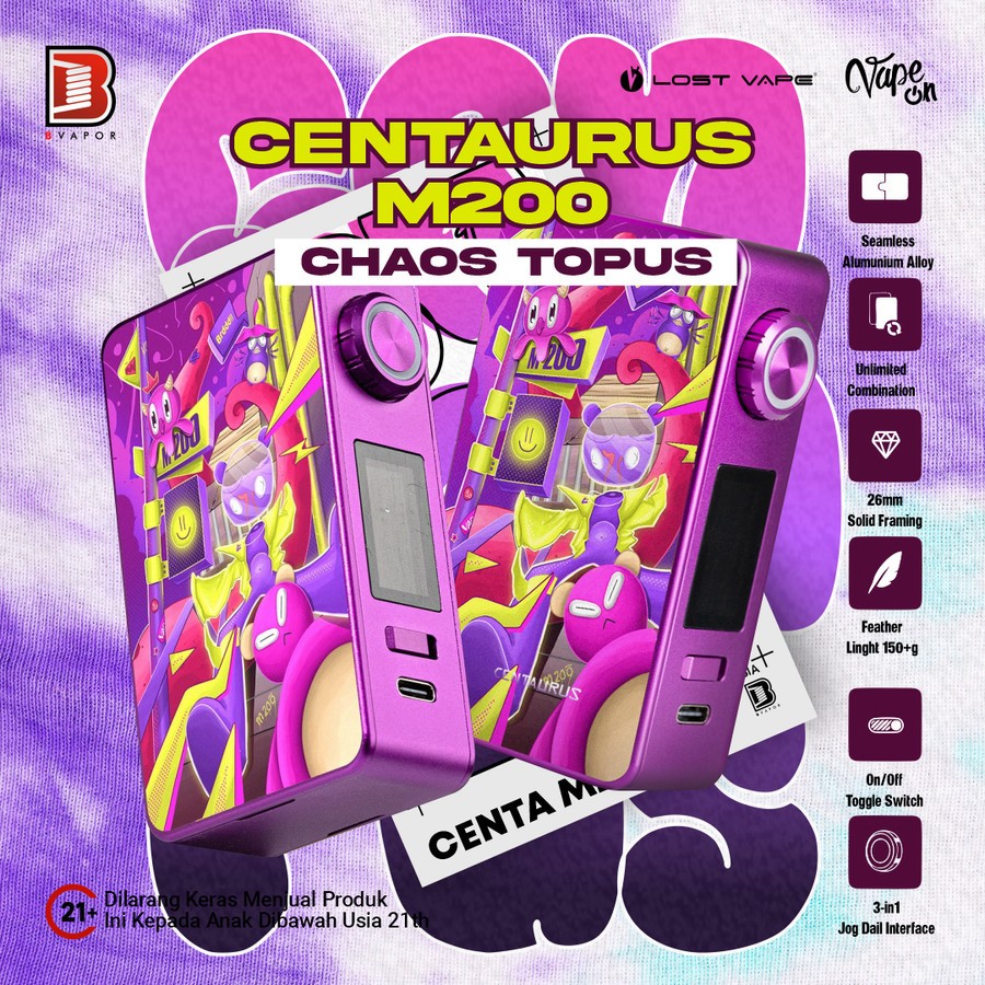 Jual Mod Centaurus M200 CHAOS TOPUS 200W Mod Only Original by Lost Vape ...