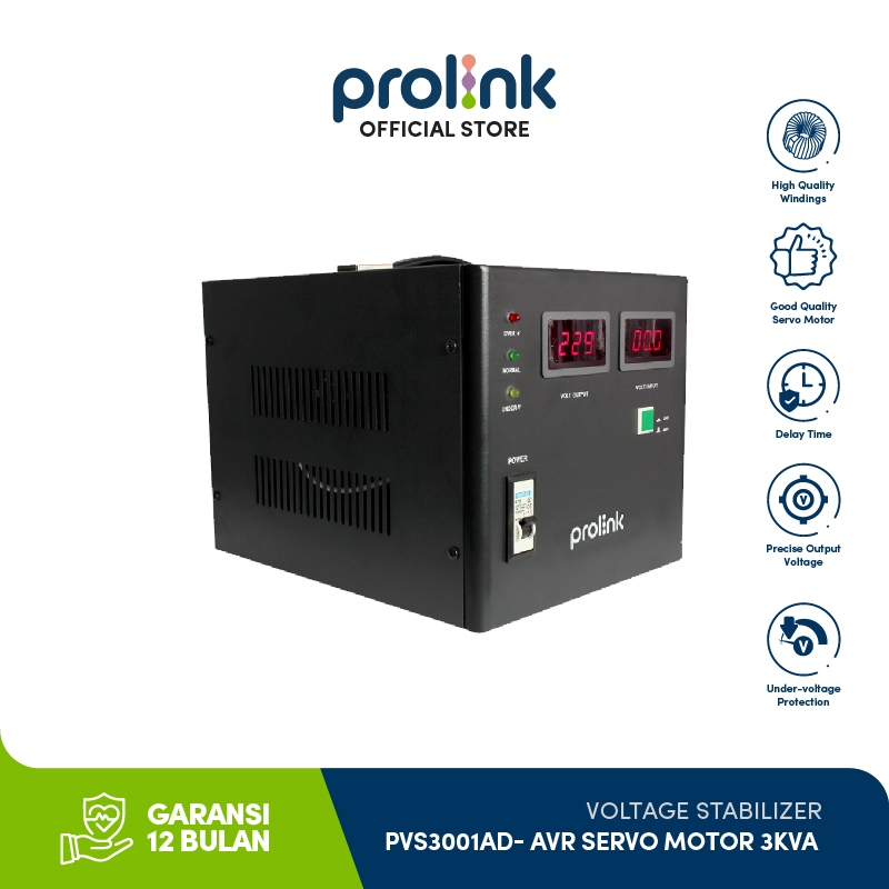 Jual Stabilizer PROLINK AVR Servo Motor Controlled 3000VA | Shopee ...