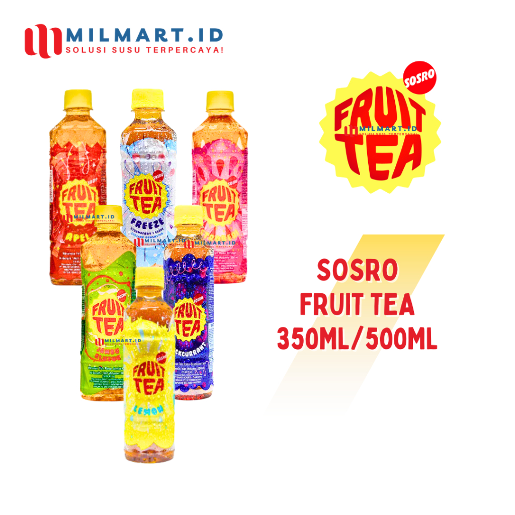 Jual SOSRO FRUIT TEA 350ML/500ML BOTOL RASA BLACKCURRANT JAMBU MARKISA FREEZE LEMON TEA APEL ...