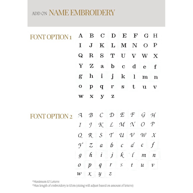 Jual Contoh Font Name Embroidery | Shopee Indonesia