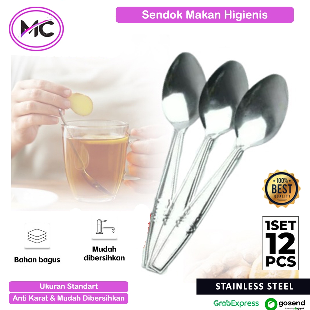 Jual Sendok Makan Stainless Steel Tebal 1 Lusin Isi 12 pcs Sendok ALat ...