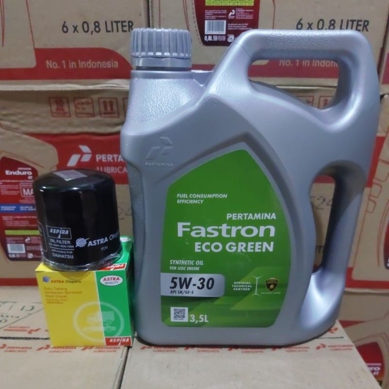 Jual Paket ganti Oli Mesin mobil Fastron Eco Green SAE 5W-30 dan Filter ...