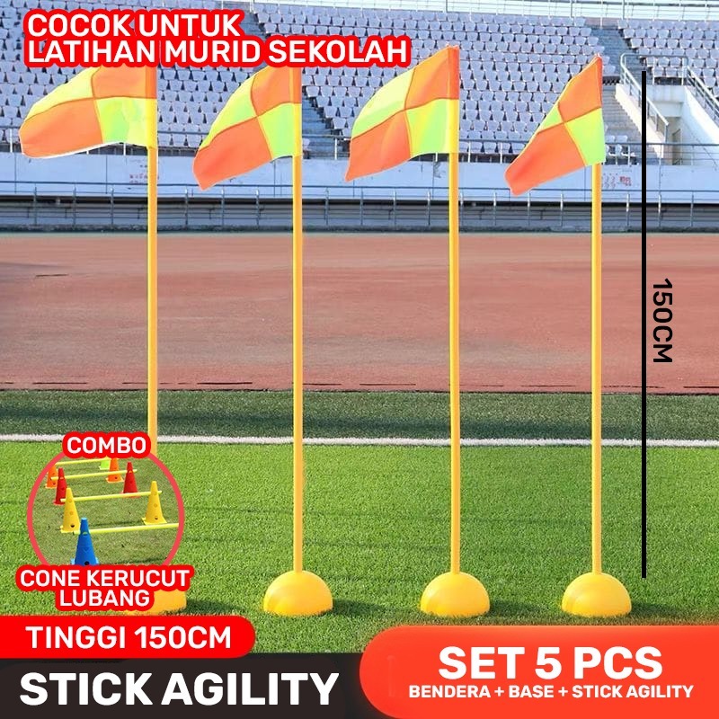 Jual BBAK SET 5 PCS Stick Base Agility Flag Bendera 150CM Cocok Untuk ...