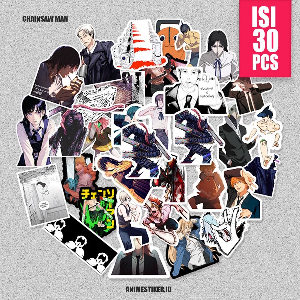 Jual stiker sticker pack anime CHAINSAW MAN stiker anime stiker estetik ...