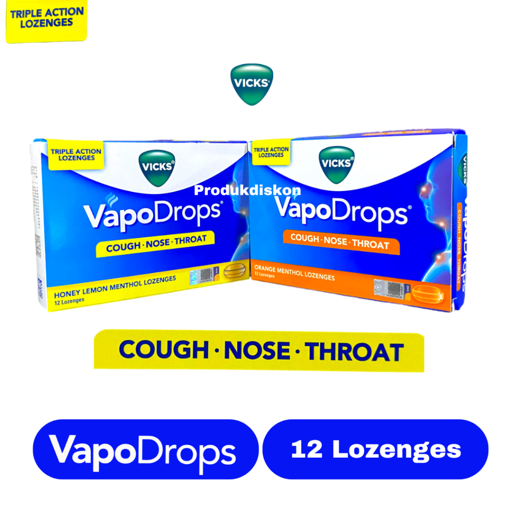 Jual VICKS VAPODROPS Lozenges Cough Nose Throat Permen Pelega Batuk ...