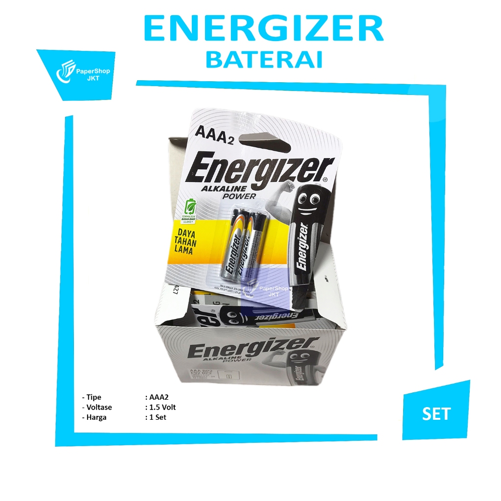 Jual Energizer - Baterai Alkaline Energizer Power AAA2 - SET | Shopee Indonesia